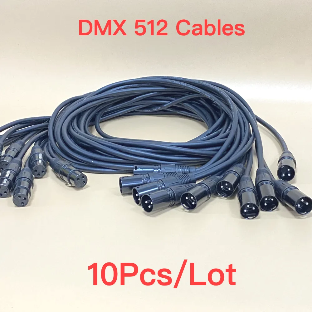 10Pcs-Dmx-Cables-DMX512-Signal-Lines-Stage-Lighting-Effect-XLR ...
