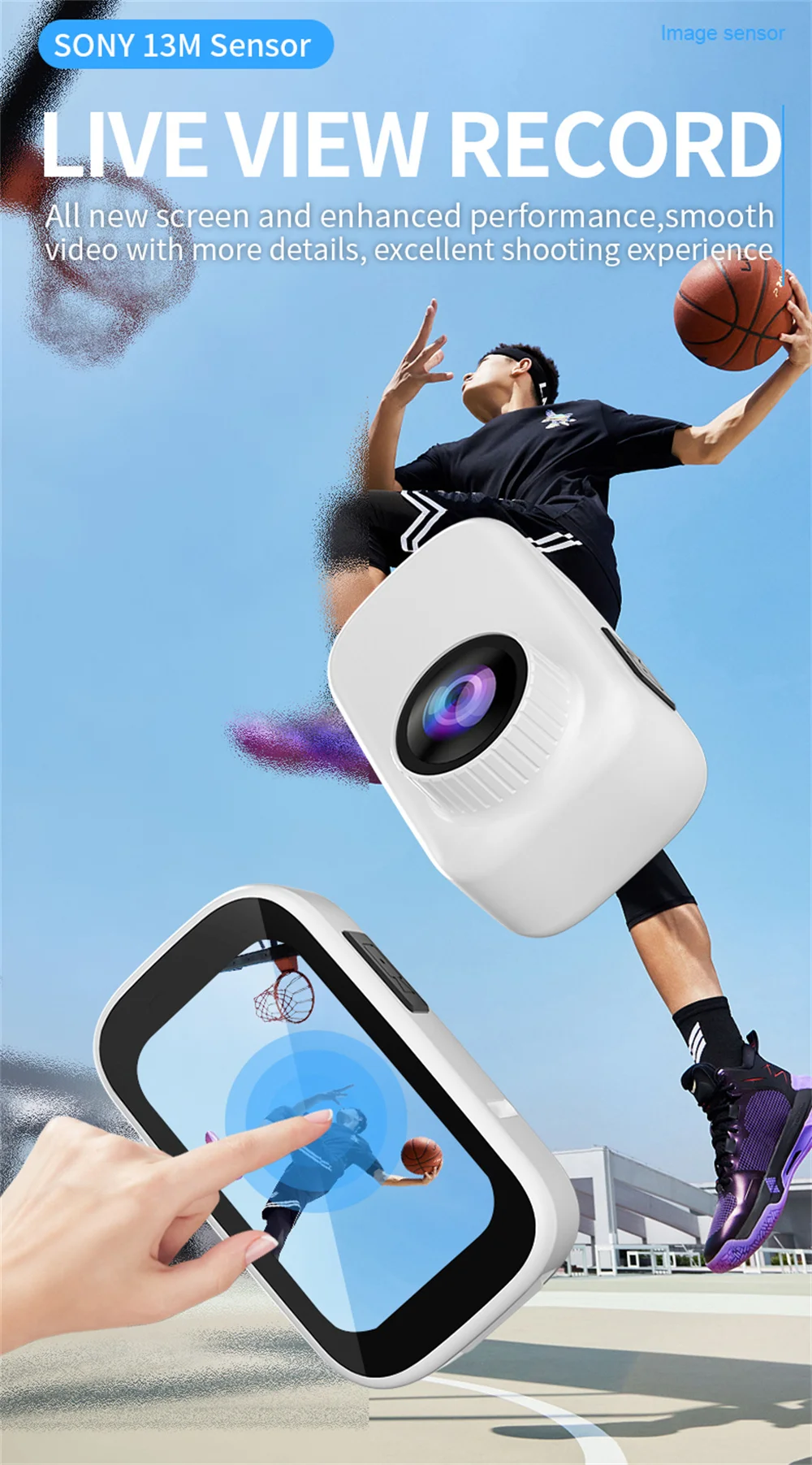 WIFI 4K HD Thumb Action Camera Anti-Shake Touch Screen Sport Camera for ...