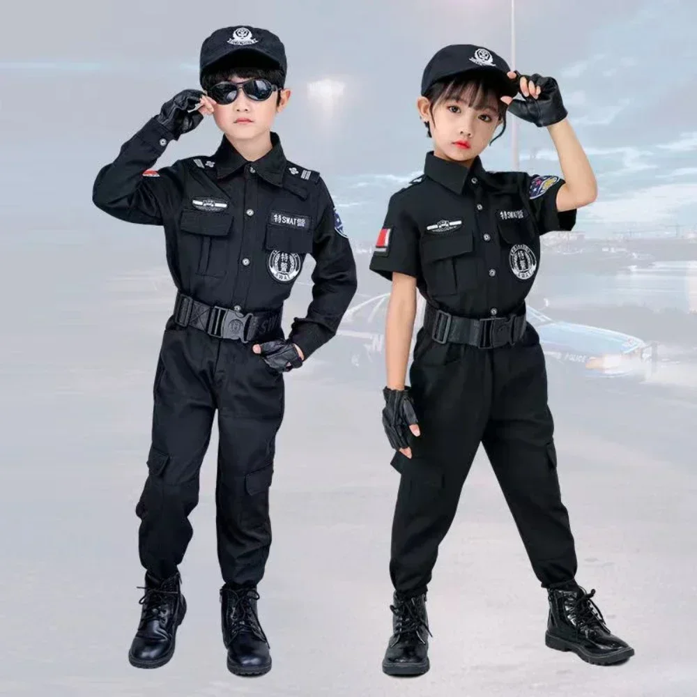 Halloween-Policial-Cosplay-Traje-para-Crian-as-Uniforme-da-Pol-cia-para ...