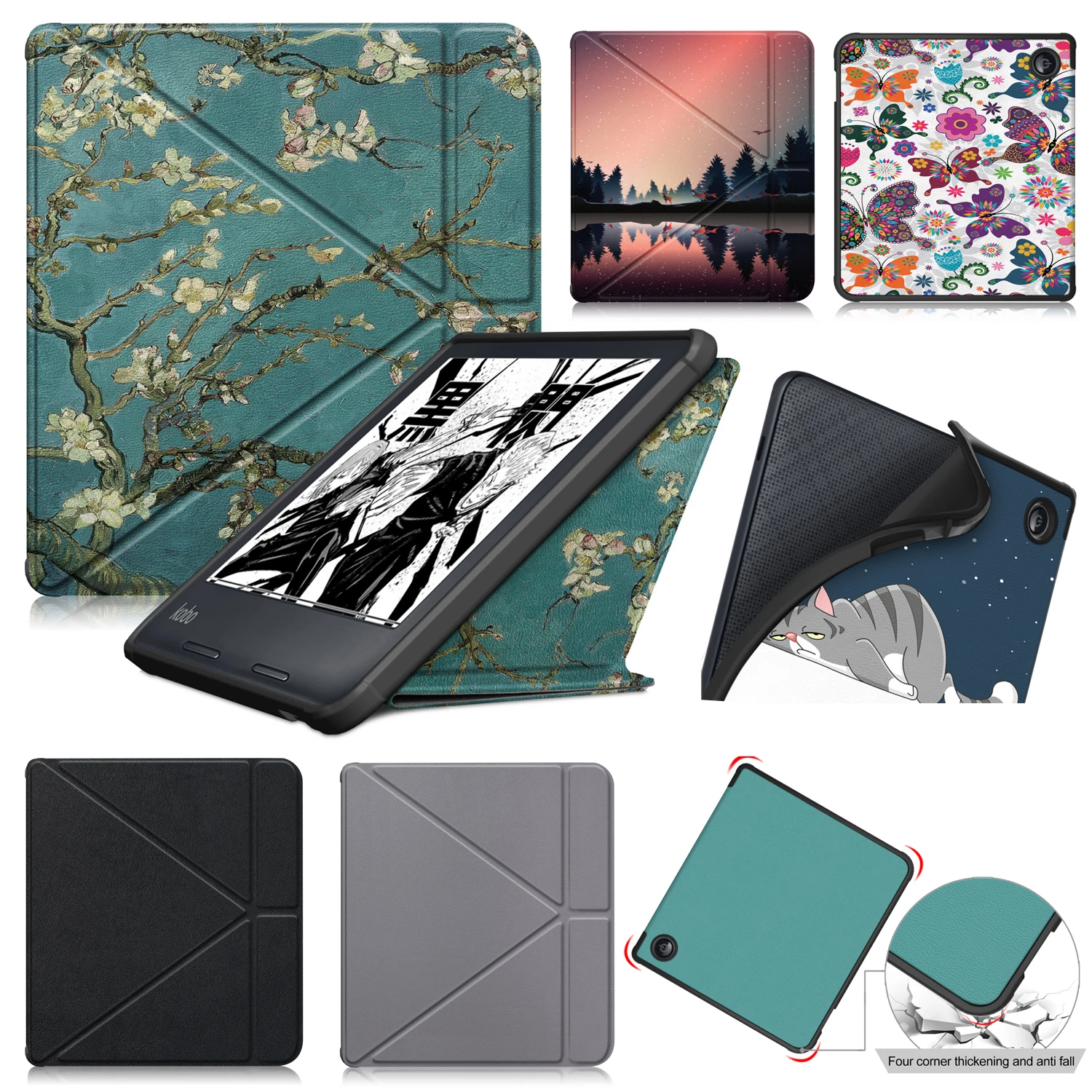 For-Kobo-Libra-Colour-2024-7-inch-N428-Origami-PU-Leather-Case-Magnetic ...