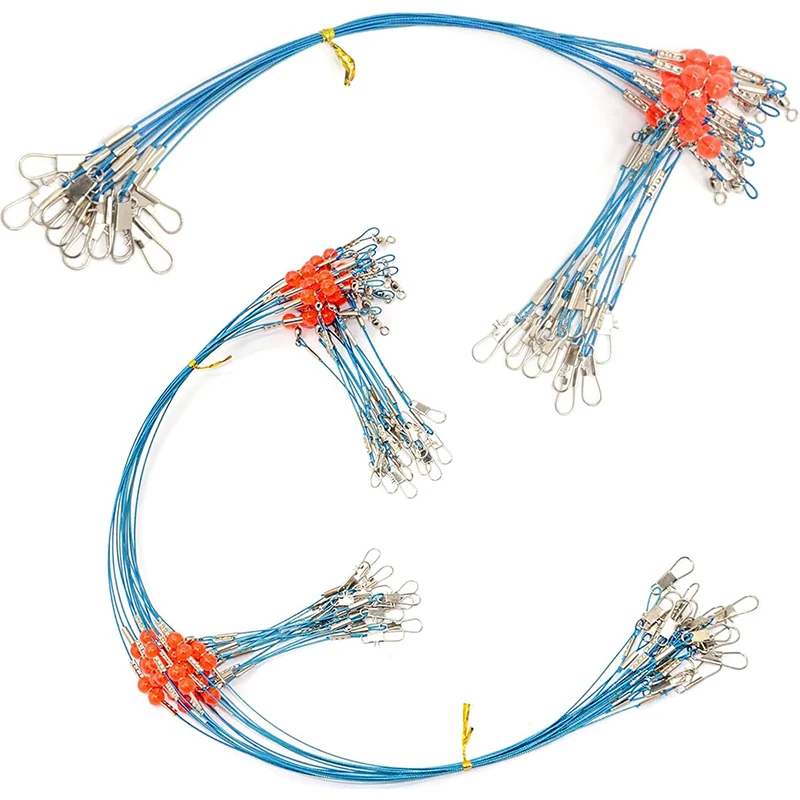 Leader-Rig-Blue-Stainless-Steel-Fishing-Rigs-with-Snap-High-Strength ...