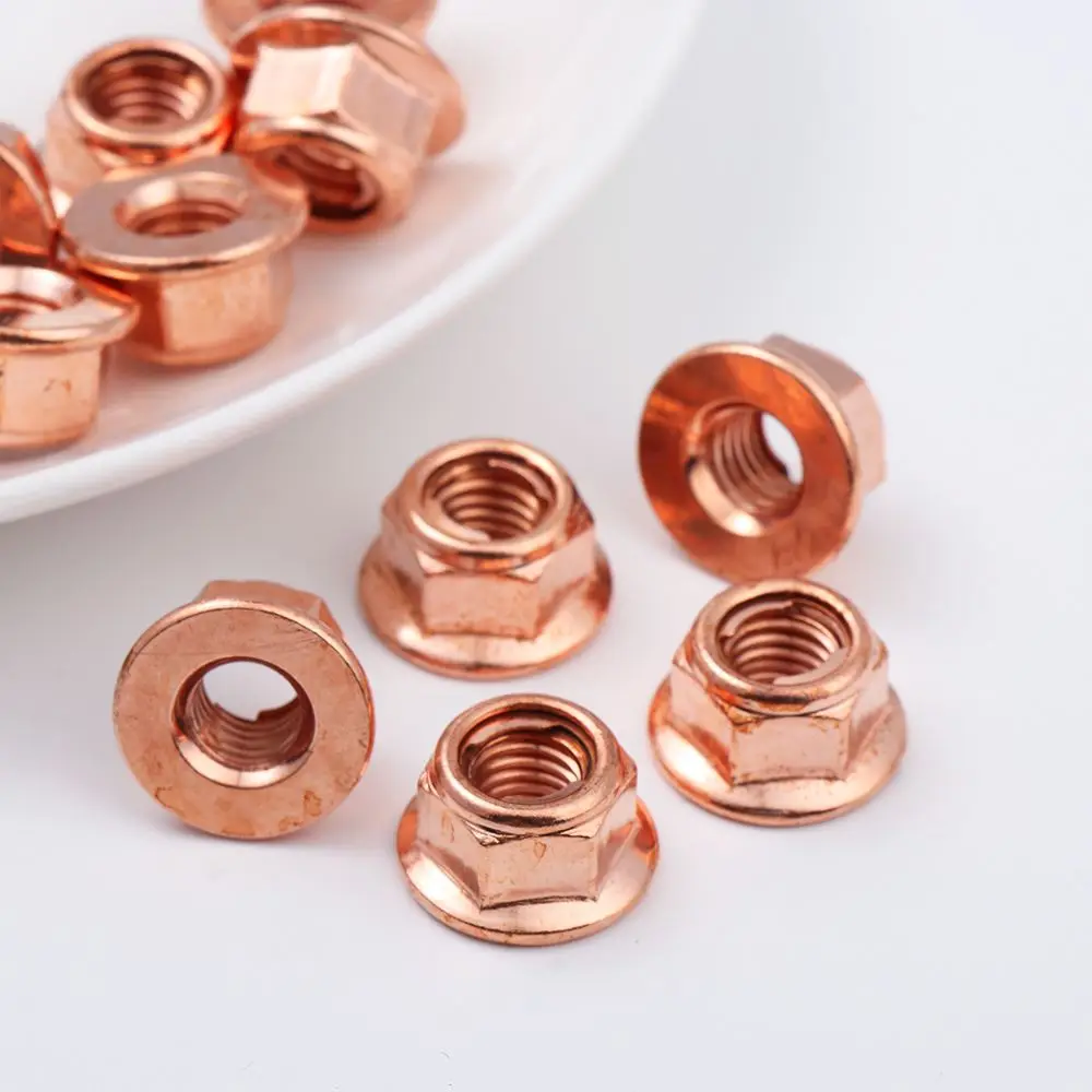 12Pcs New Exhaust Nuts Elbow Nuts Practical M8 Copper Flashed Exhaust ...