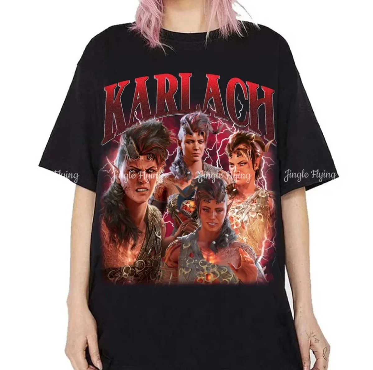 Karlach-Baldurs-Gate-3-T-shirt-para-mulheres-camisola-Crewneck-presente ...