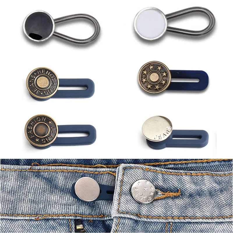 5Pcs Metal Button Extender for Pants Jeans Free Sewing Adjustable ...