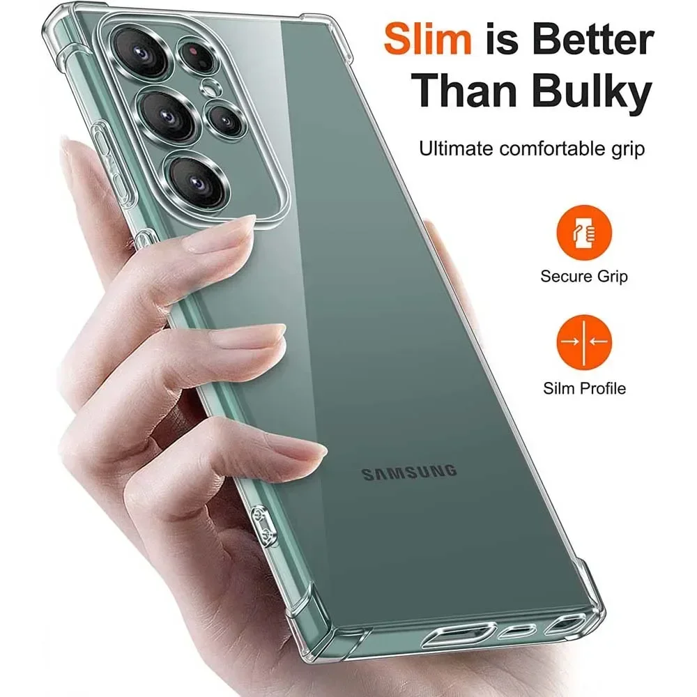 Прозрачный противоударный силиконовый чехол для Samsung Galaxy S23 ...