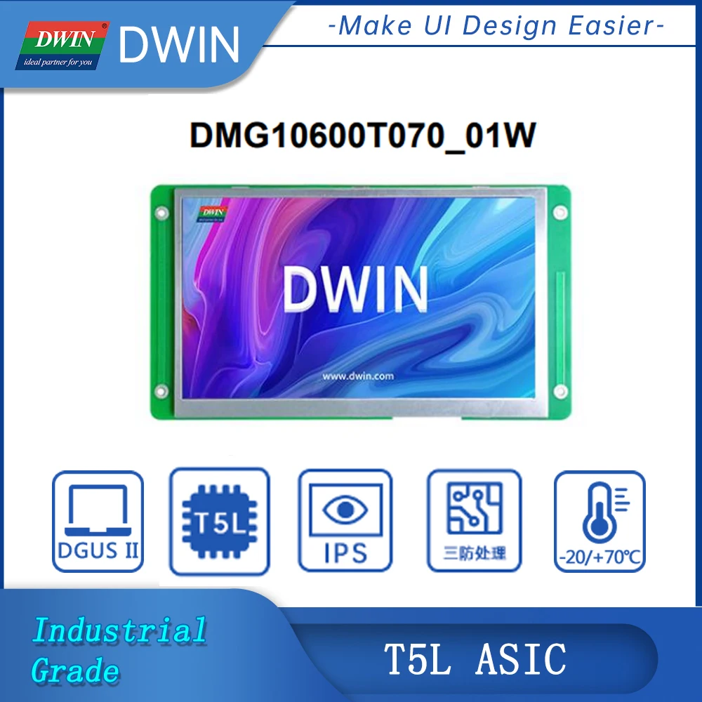 Dwin 7 Inch 1024*600 Dmg10600t070-01w Lcd Module Rs232/ttl Hmi ...