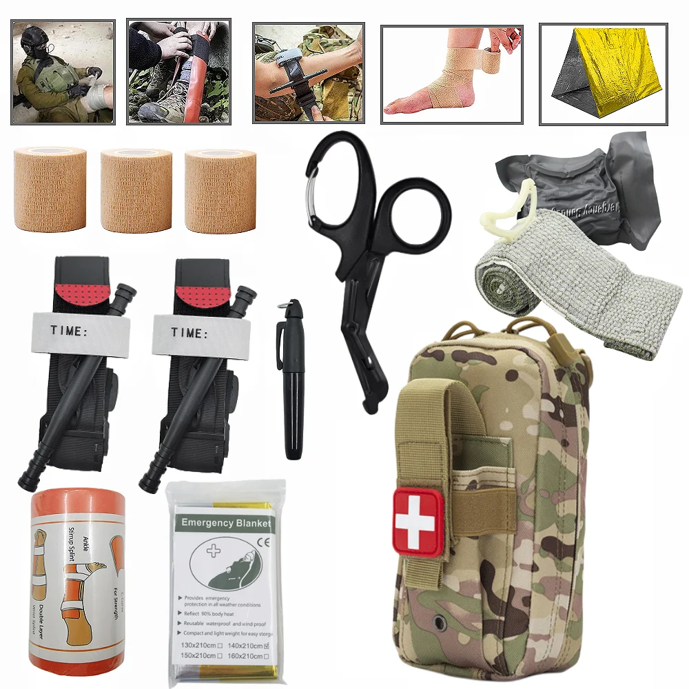 Kit de primeros auxilios táctico de supervivencia, equipo Molle para ...