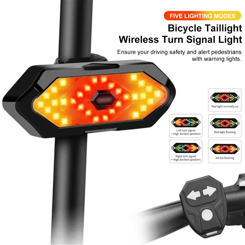 Bicycle-Taillight-Wireless-Turn-Signal-Light-with-Remote-USB ...