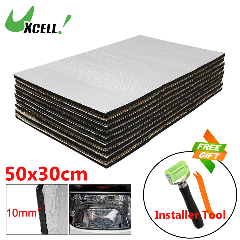 Uxcell-50x30cm-Car-Sound-Insulation-Mat-10mm-Door-Hood-Engine-Thermal ...