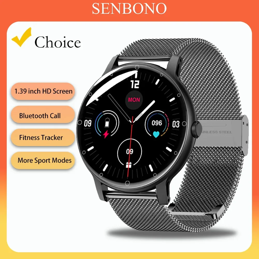 SENBONO-New-2023-Men-Smart-Watch-Bluetooth-Call-Fitness-Tracker ...