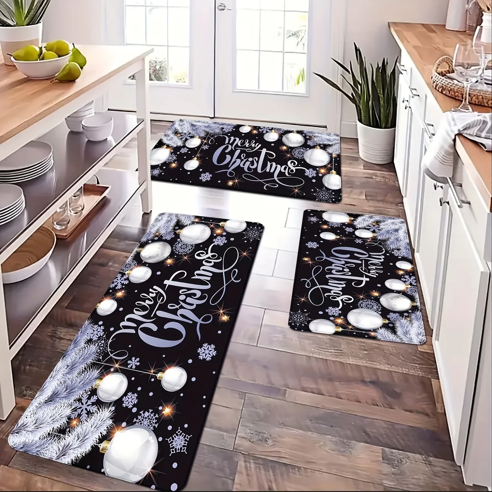 Christmas-Ball-Snowflake-Kitchen-Floor-Mat-Home-Decor-Hallway-Balcony ...