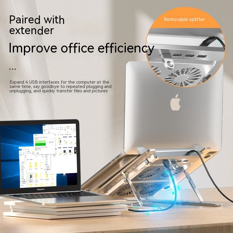 Foldable-Laptop-Stand-with-Cooling-Fan-Lift-Notebook-Holder-Aluminum ...