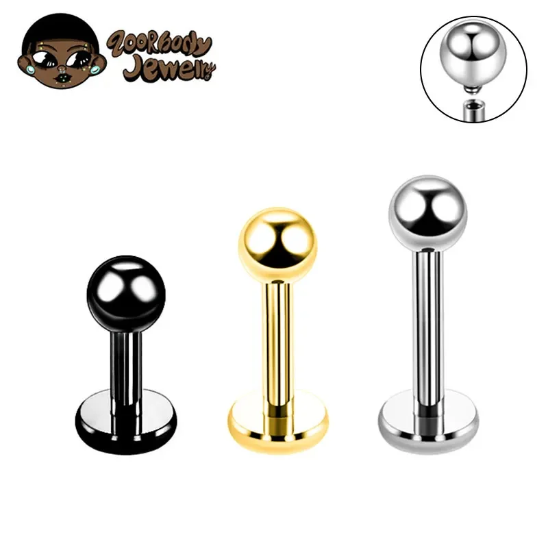 10pc-ASTM-F136-Titanium-Tragus-Piercing-18G-16G-14G-Labret-Stud-Lip ...