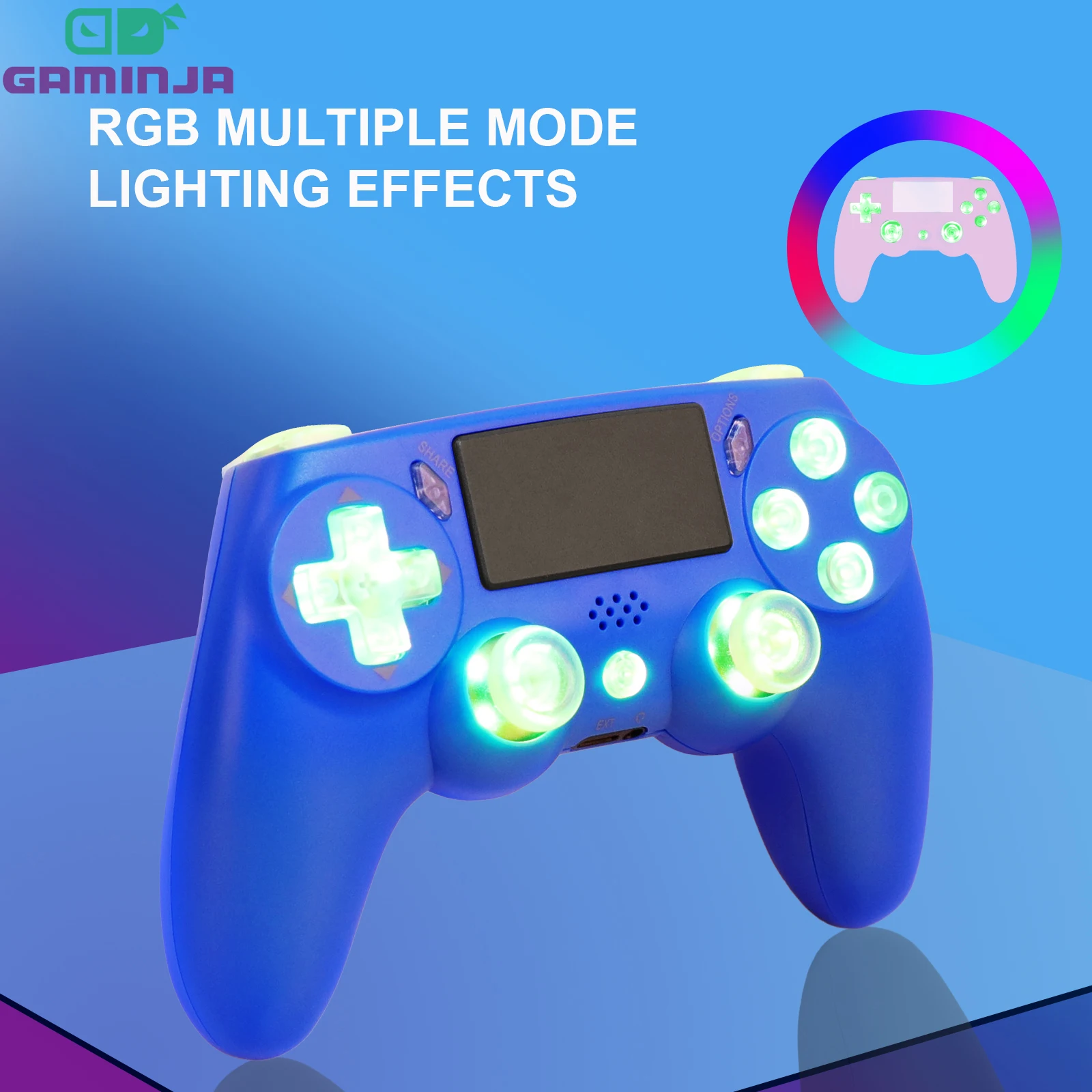 GAMINJA-6-AXIS-RGB-Adjustable-Light-Bluetooth-Gamepad-New-Wireless-Controller-Dual-Vibration-For ...