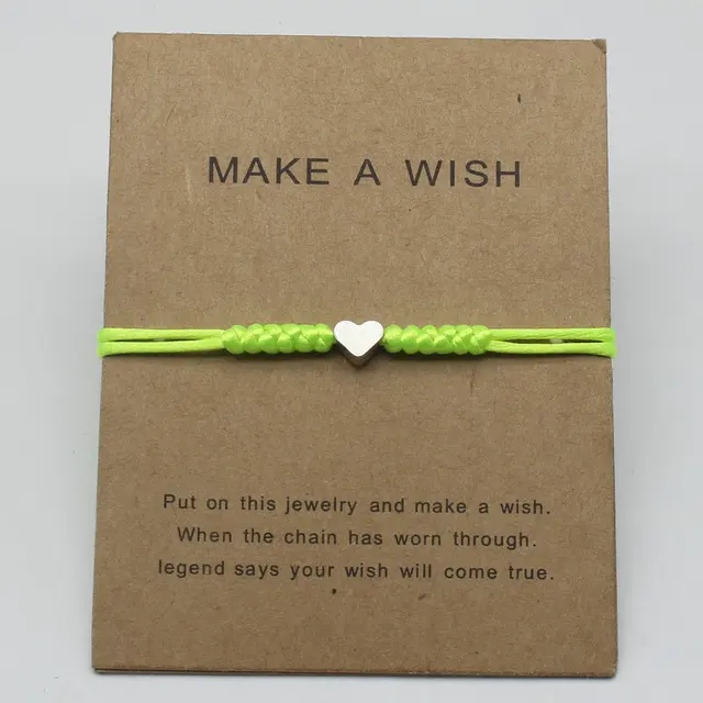 Couple Love Heart Braided Bracelet Red Thread Handmade Make Wish Lucky ...