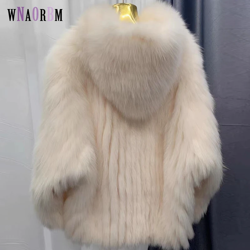 Double-sided-fur-strip-sewed-toghter-Fox-Fur-Hooded-Coats-Women ...