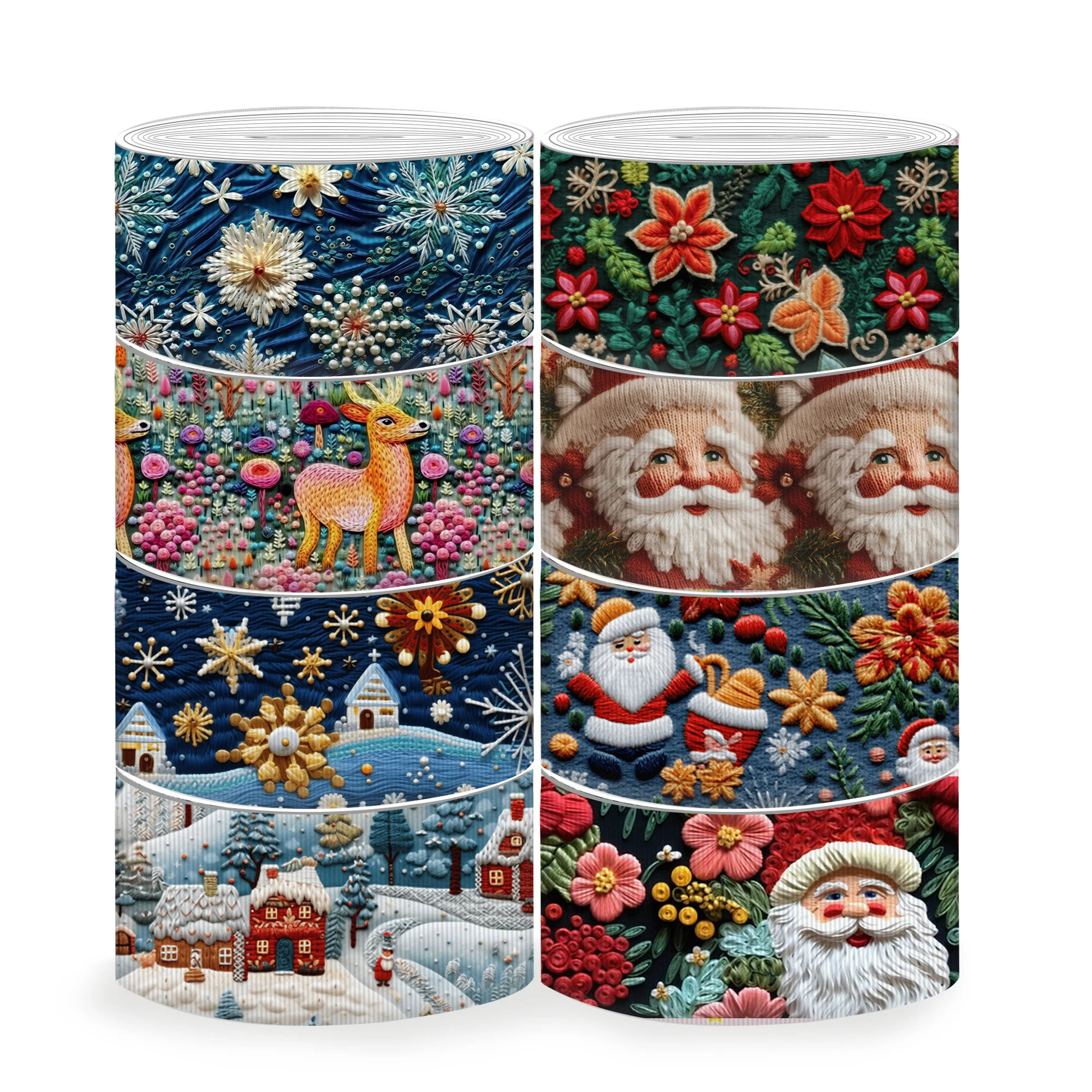 Imitation-Embroidery-Christams-Grosgrain-Ribbon-Fabric-Gift-Wrapping ...