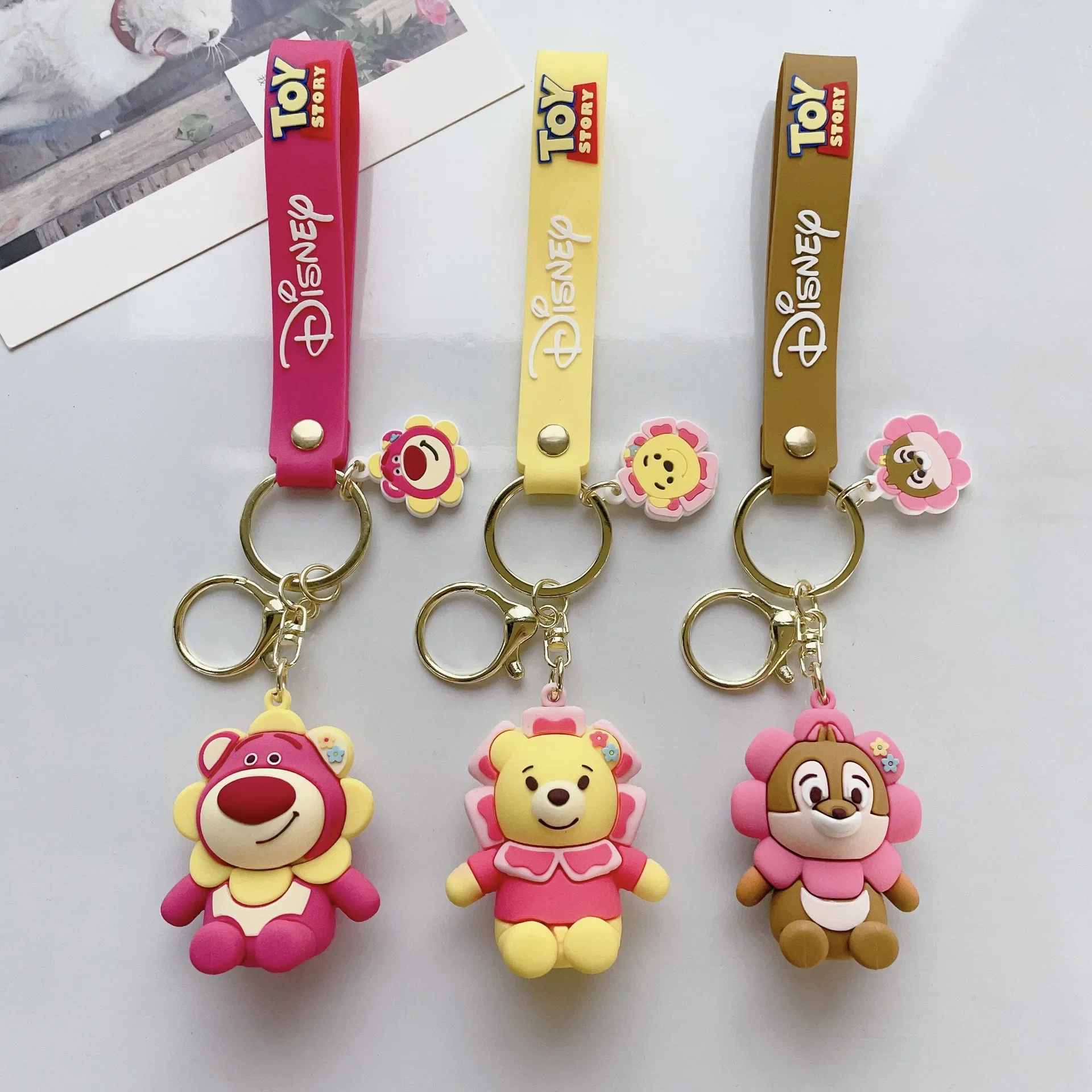 Cute-Cartoon-Disney-Pooh-Bear-Lotso-Keychain-Lovers-Bag-Car-Pendant-Key ...