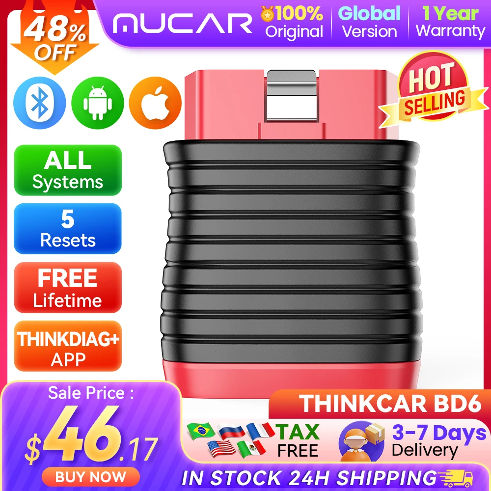THINKCAR-BD6-Bluetooth-Scanner-Car-Diagnostic-Tool-OBD2-Scanner-Full ...