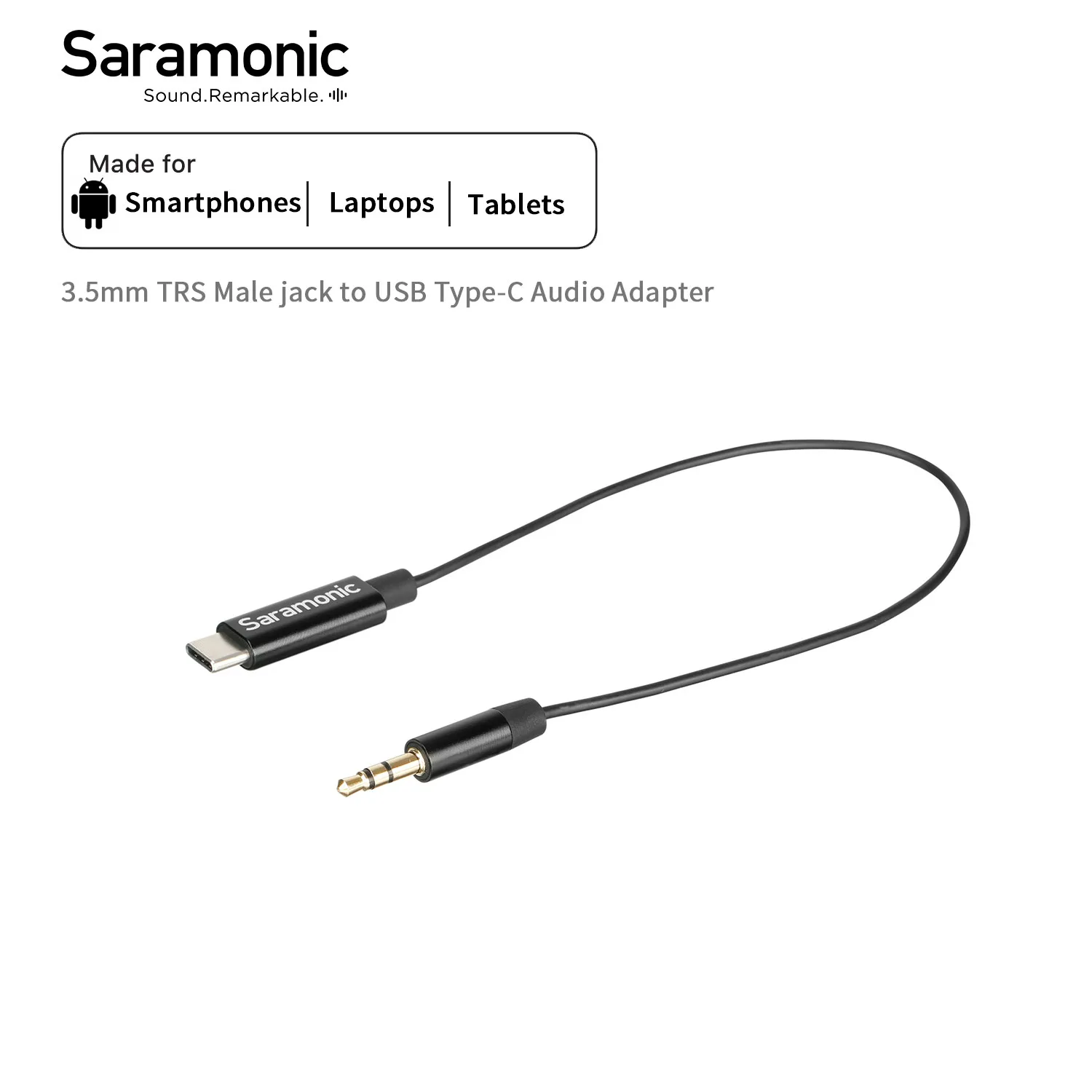 Cabo adaptador para áudio saramônico 3.5mm trs para usb tipo c ...