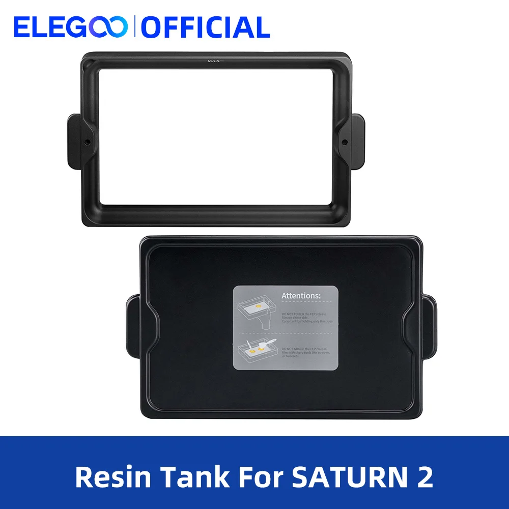 Tanque de Resina de Metal ELEGOO para Impressora 3D Saturn 2 com FEP Pré-Instalado e 2 Tampas ...