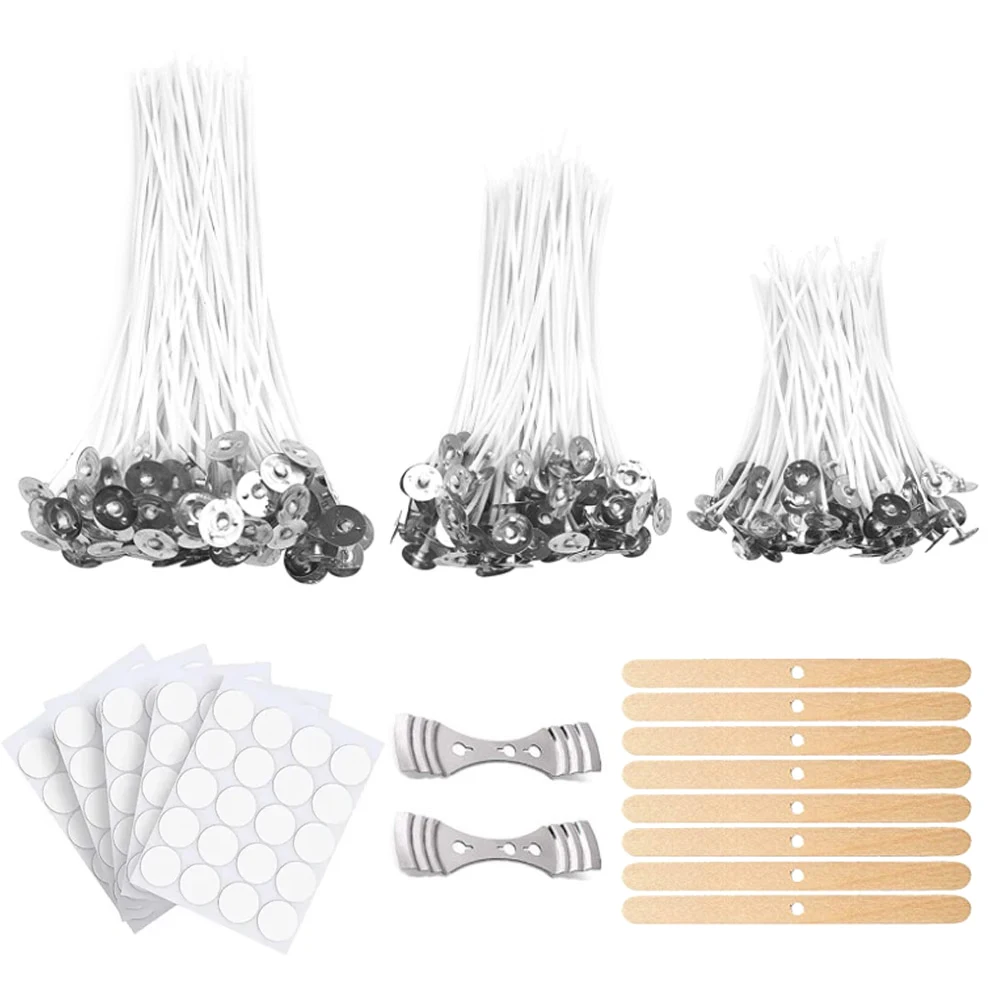 2-6-20cm-Waxed-Cotton-Candle-Wicks-Set-with-Stand-DIY-Smokeless-Candle ...