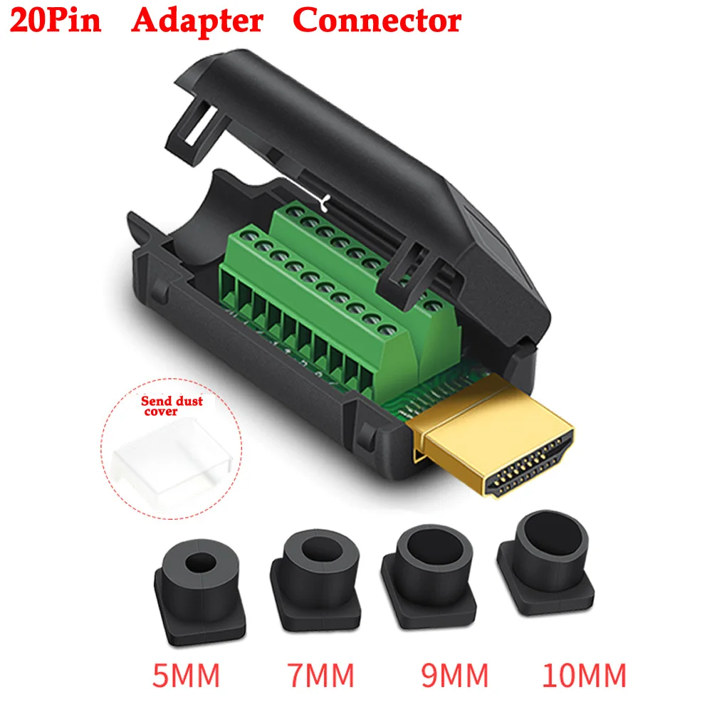 1PCS-DIY-HDMI-Male-20Pin-Adapter-Connector-Plug-Breakout-Terminals ...