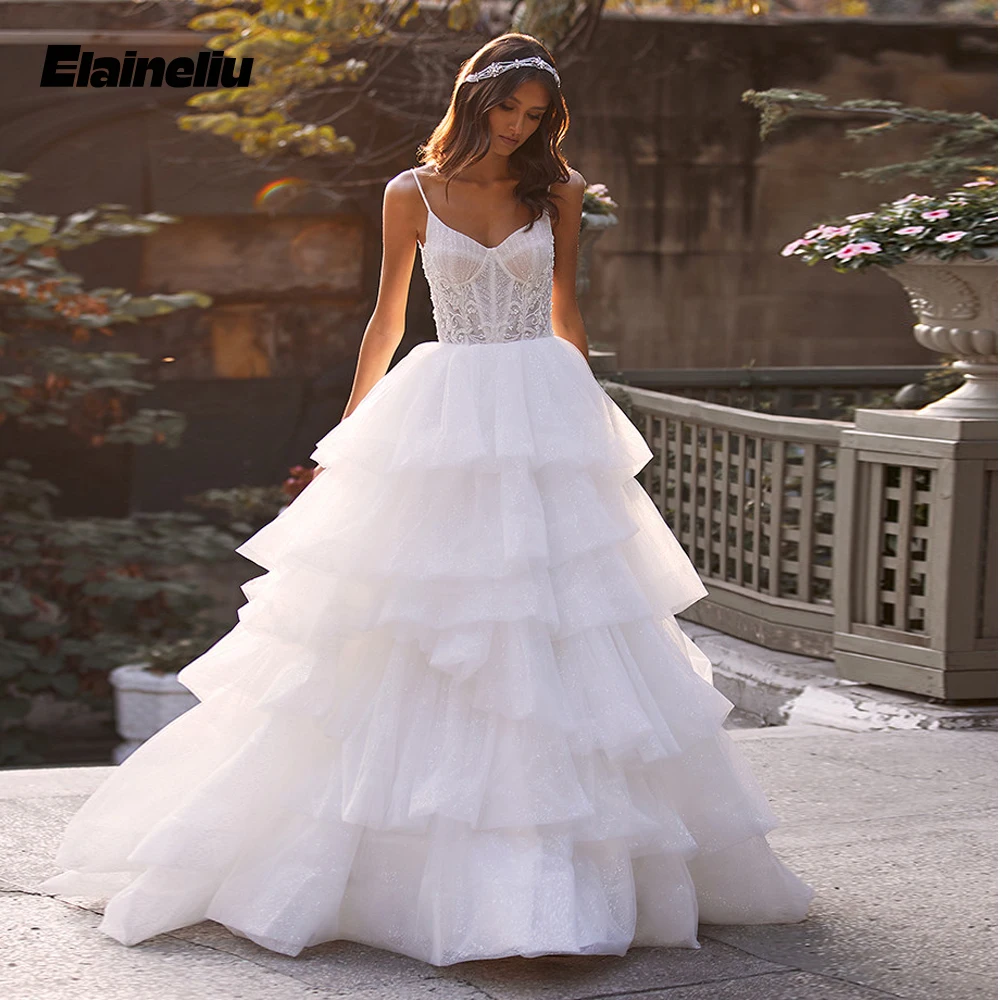 ELAINELIU-Princess-layered-2024-Wedding-Dress-for-Women-Cutout ...