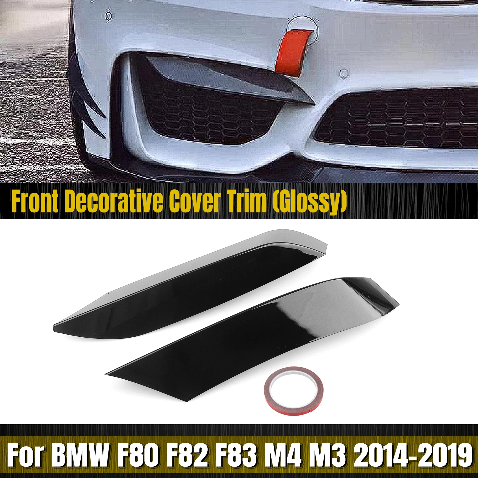 Front-Bumper-Side-Air-Vent-Splitter-Trim-For-BMW-F80-M3-F82-F83-M4-2014 ...