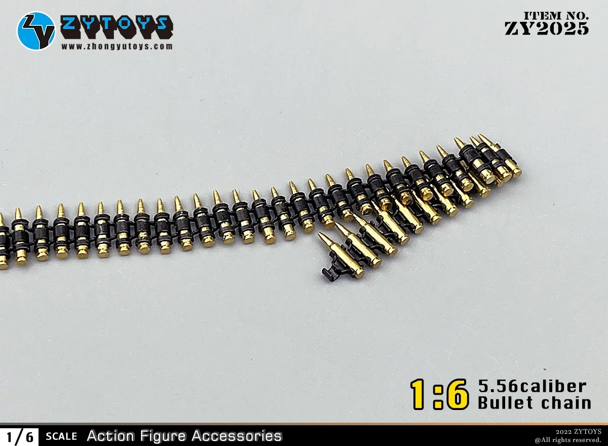 ZY2026 ZY2025 1/6Scale Soldier Bullet Link Chain M27 50pcs/set 5.56 ...