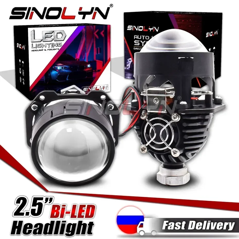 Sinolyn-2-5-Inch-Bi-LED-Projector-Lenses-H7-LED-H4-H1-9005-9006 ...