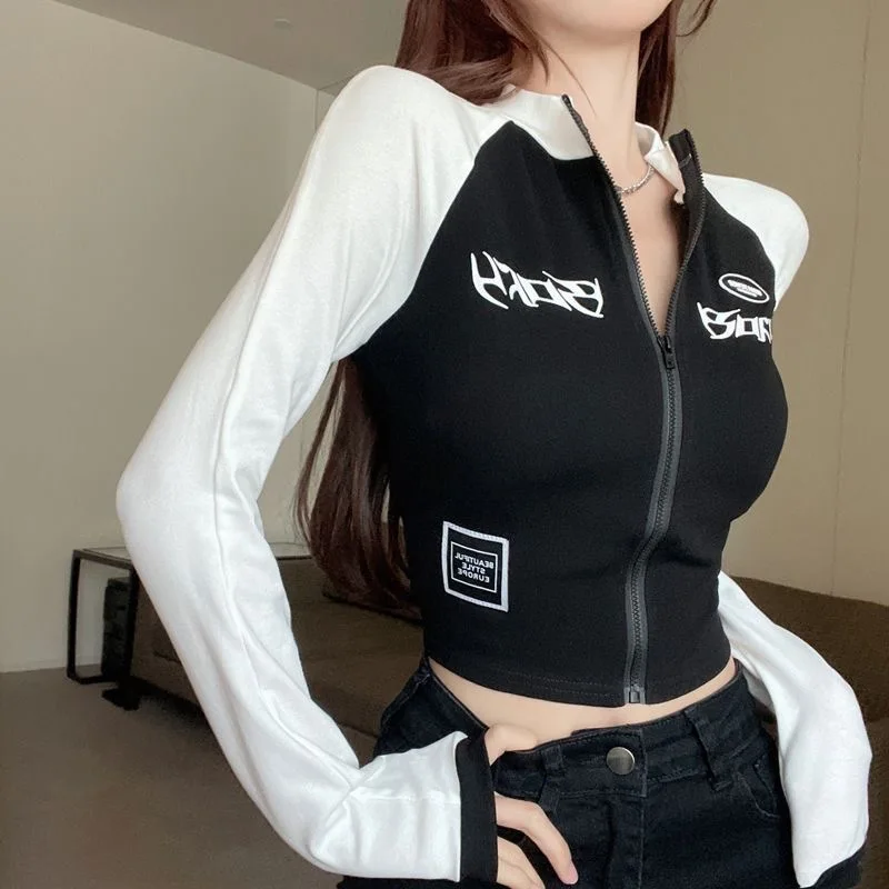 Y2K-Vintage-T-shirt-Women-Spring-Long-Sleeve-O-Neck-Crop-Top-Korean ...