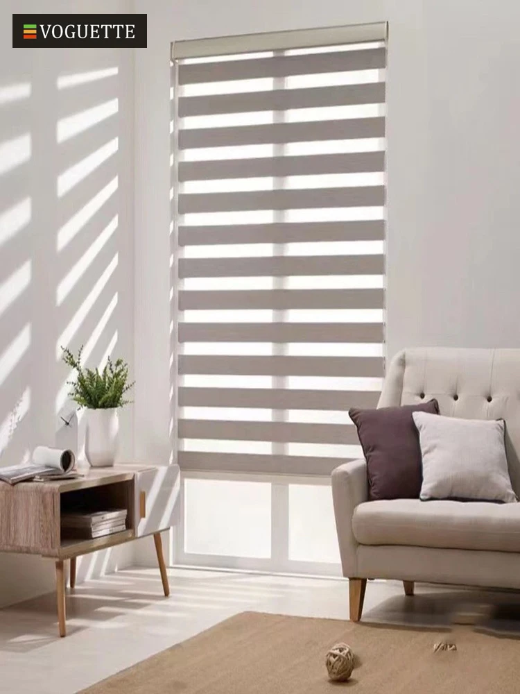 Motorized-Window-zebra-blinds-double-layer-roller-blinds-dual-sheer ...
