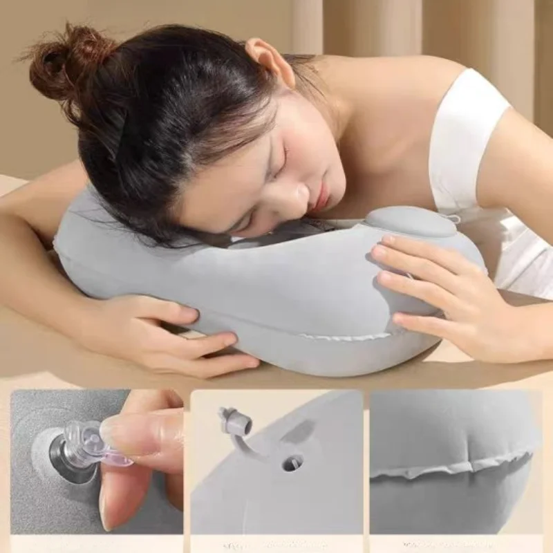 Press-type-inflatable-U-pillow-U-shaped-airplane-headrest-Portable ...