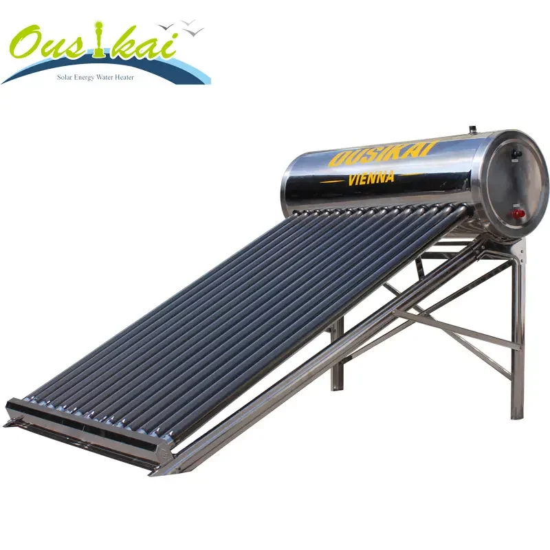 12 Tubes Non-pressure solar water heater with all stainless steel for ...