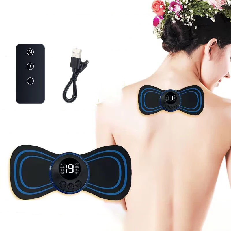 Mini-autocollant-de-massage-intelligent-EMS-masseur-de-cou-lectrique-portable-impulsion-du-cou ...