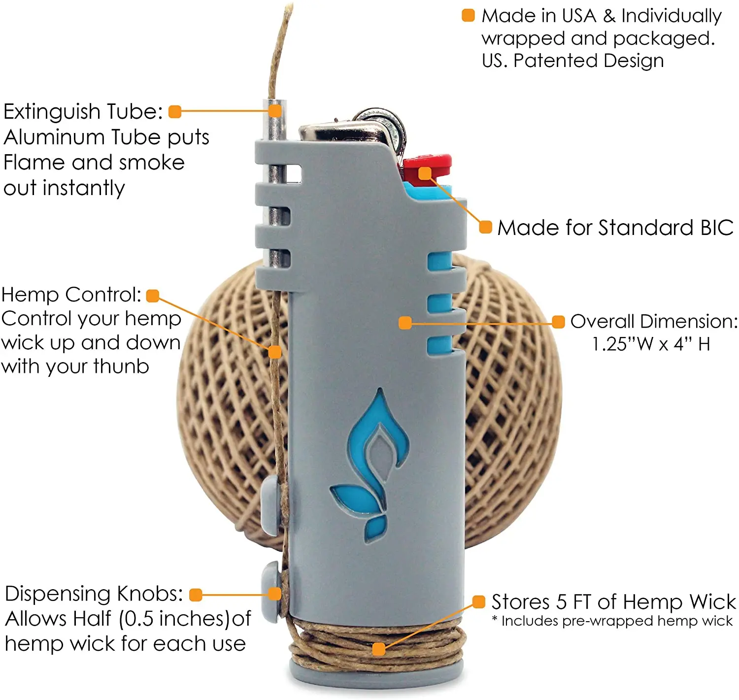 Wick Lighter Wrapper Lighter Case With Flax Wick - Cigarette ...