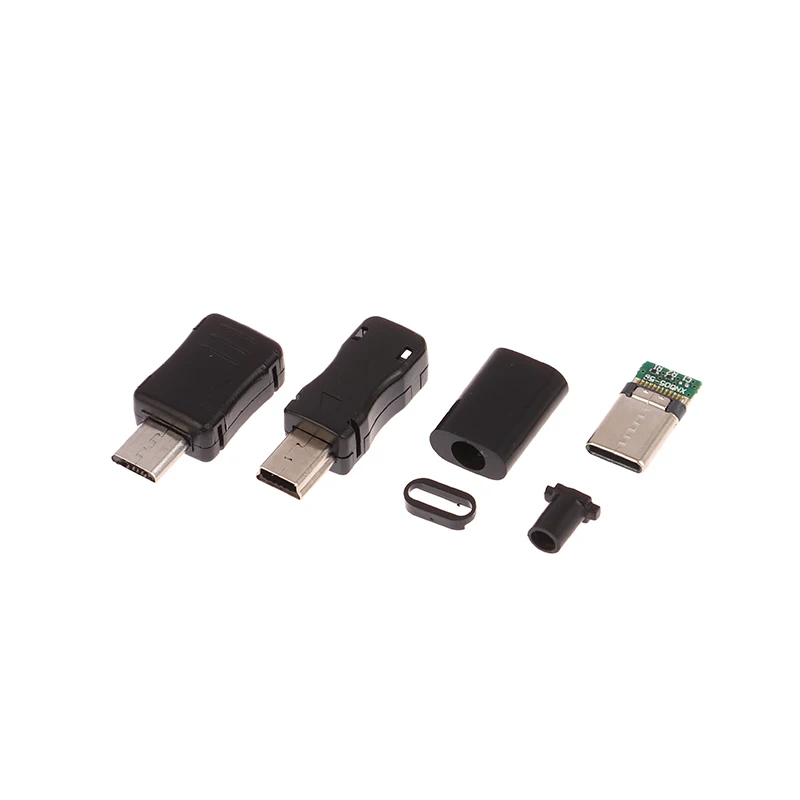 5-sets-Mini-USB-Micro-USB-Type-C-Male-Head-With-Sheath-Micro-Usb-Jack ...