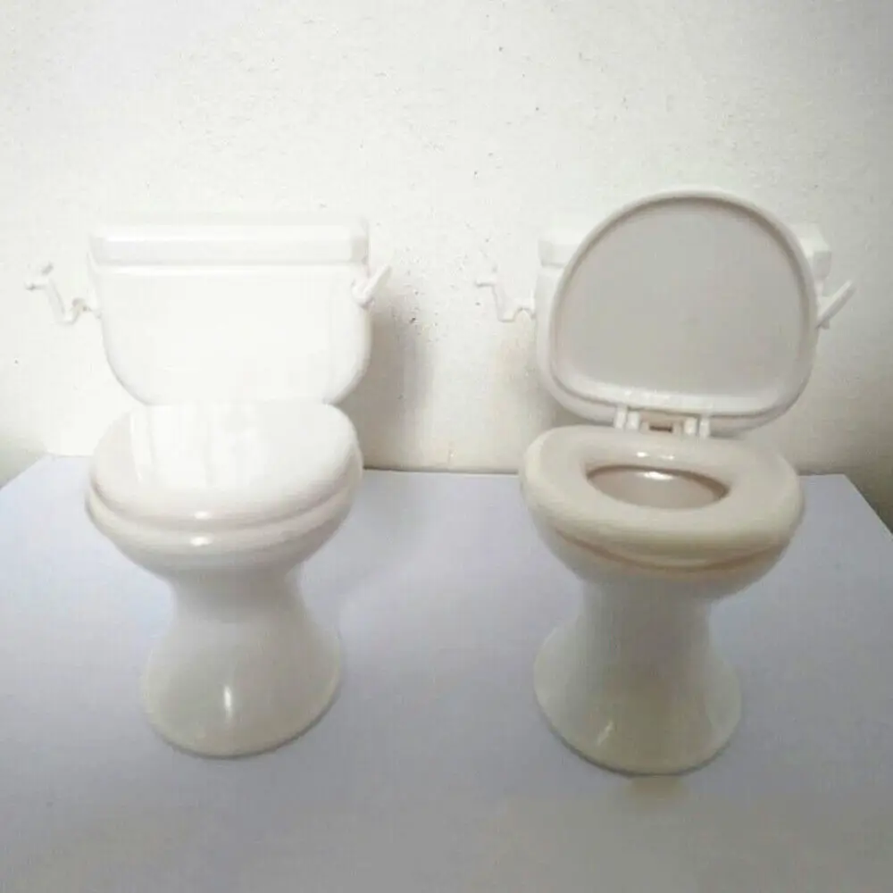 1-12-Dollhouse-Miniature-Toilet-Model-White-Pink-Plastic-Bathroom-Kids ...