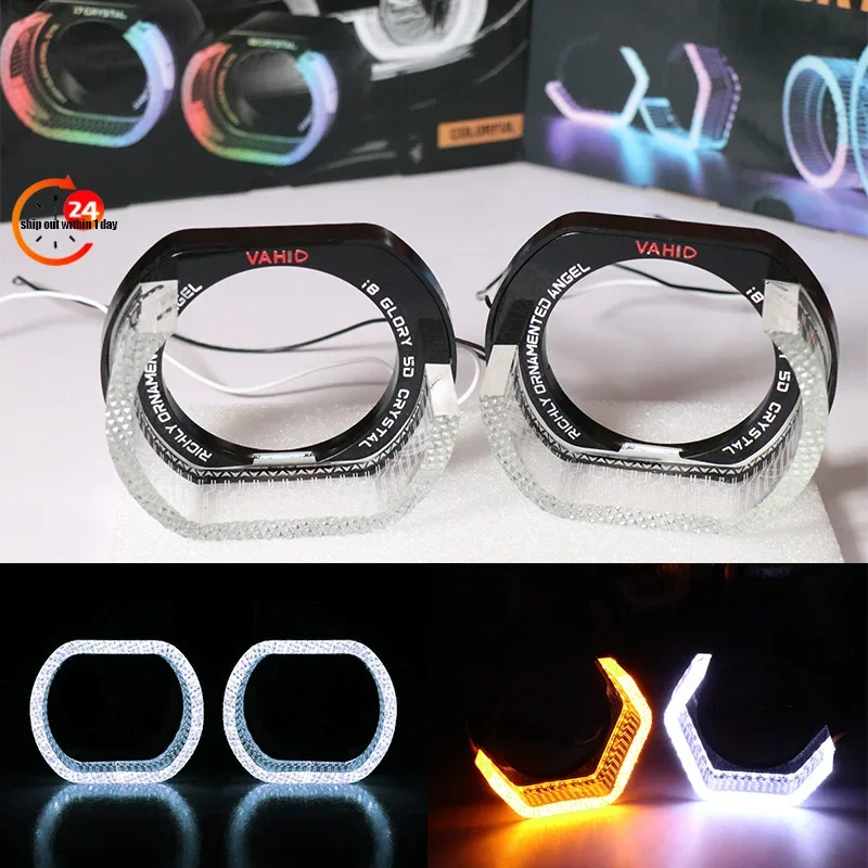 3-0-Inch-LED-Angel-Eyes-Lamp-Mask-Bi-Xenon-Projector-Lenses-For-H7-H4 ...