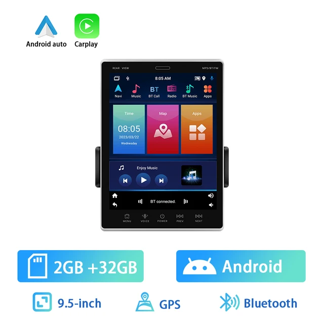 Podofo Android 1 Din Car Radio Vertical Screen Universal Carplay Car ...