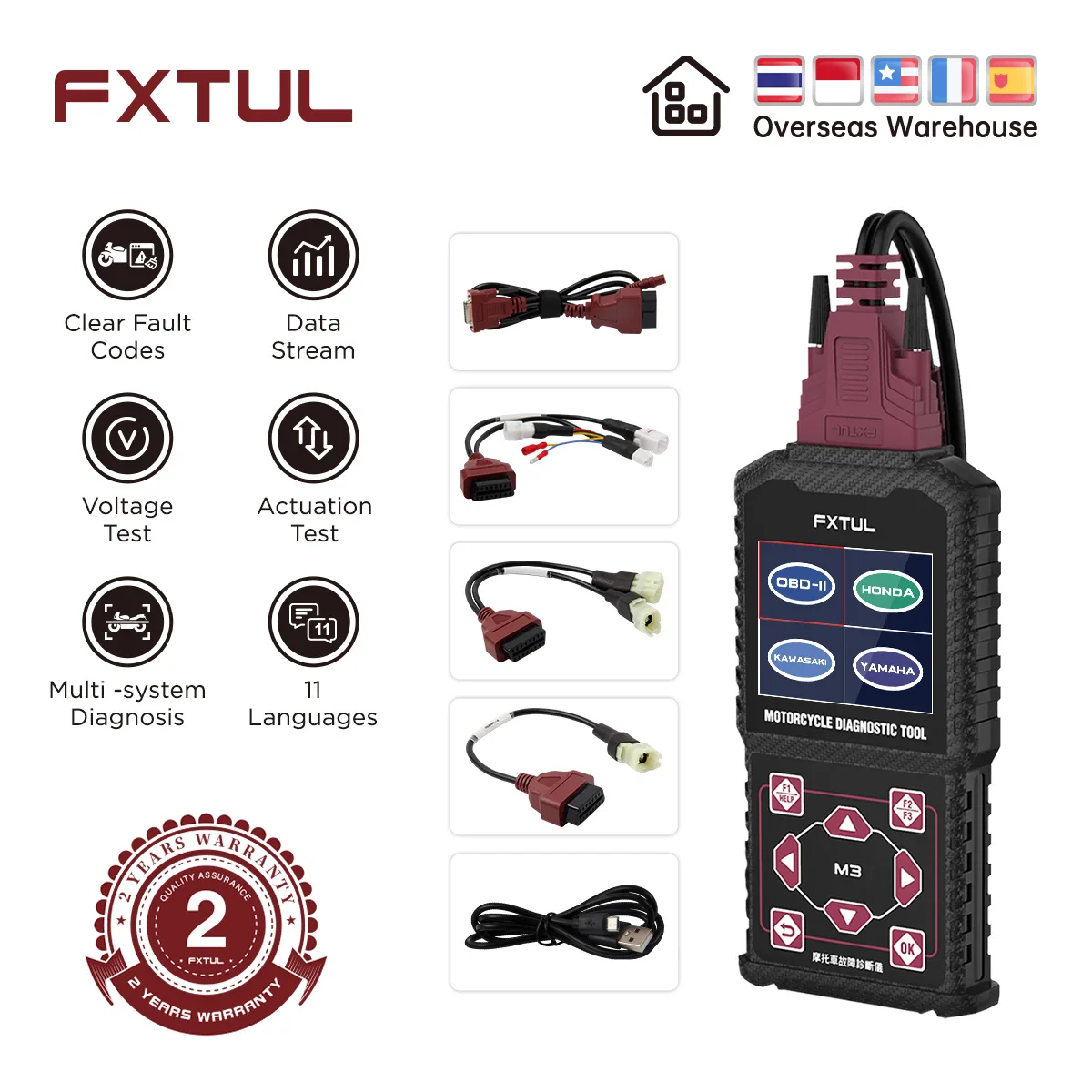 FXTUL-M3-Motorcycle-Diagnostic-Tool-OBD2-Clear-Fault-Codes-Scanner ...