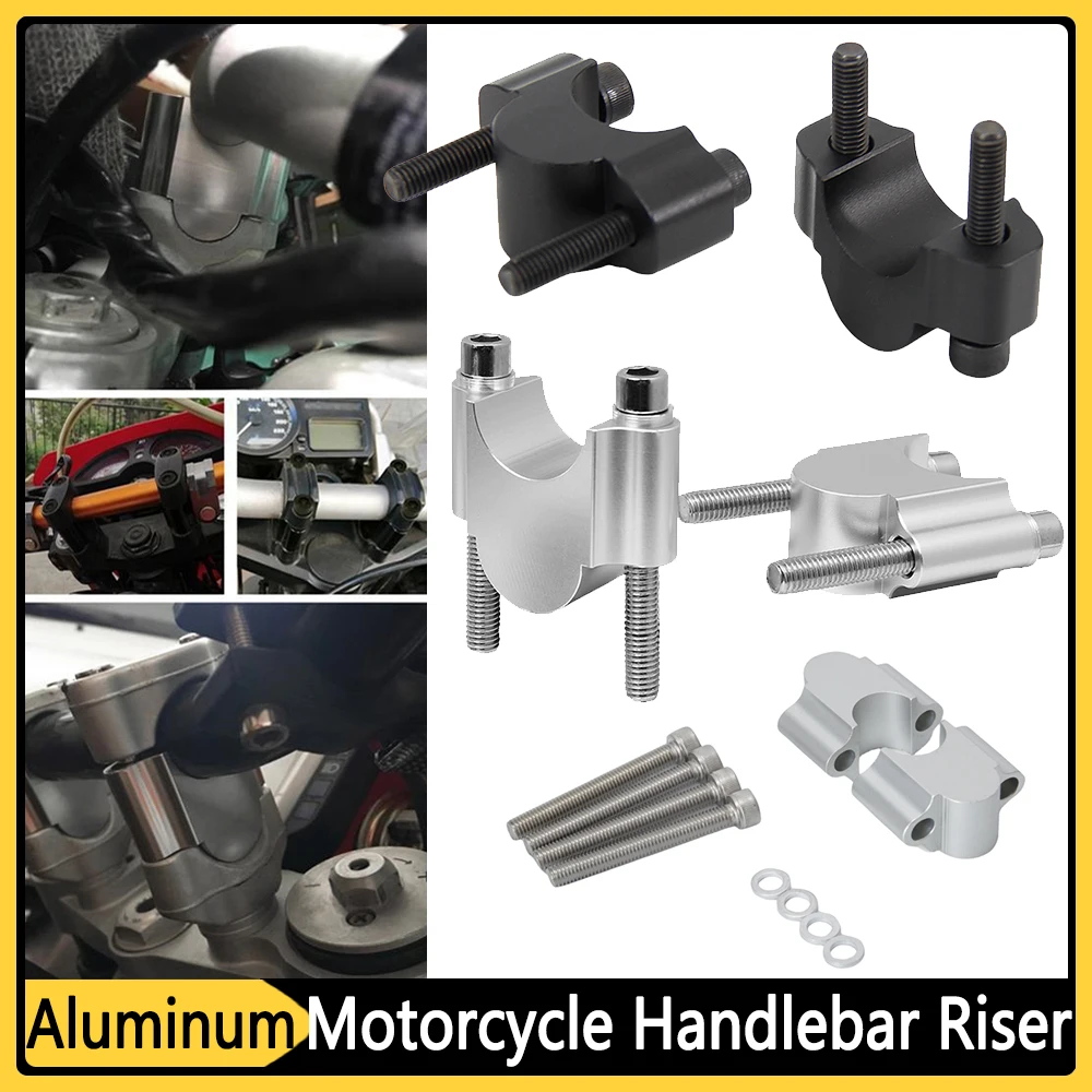 22mm-Motorcycle-Handlebar-Riser-Aluminum-Alloy-Bar-Mount-Universal ...