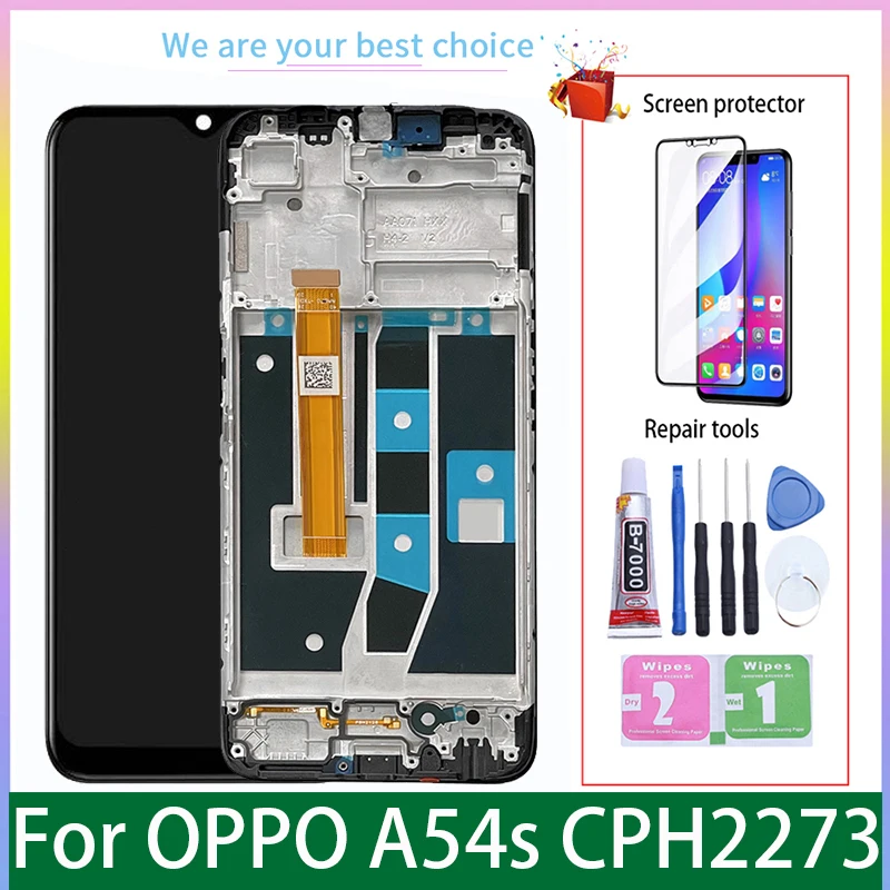 6-52-AAA-Quality-For-Oppo-A54s-LCD-DIsplay-With-Frame-CPH2273-Digitizer ...