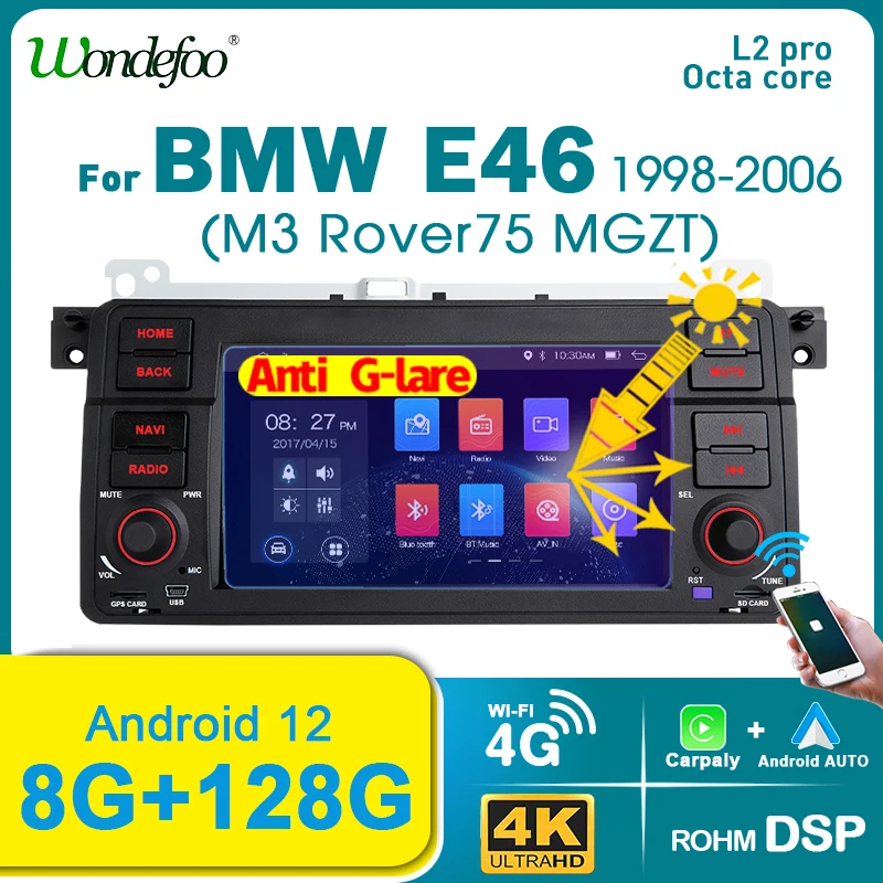 8G+128G Carplay Android 12.0 Car Radio Multimedia player For BMW E46 M3 ...