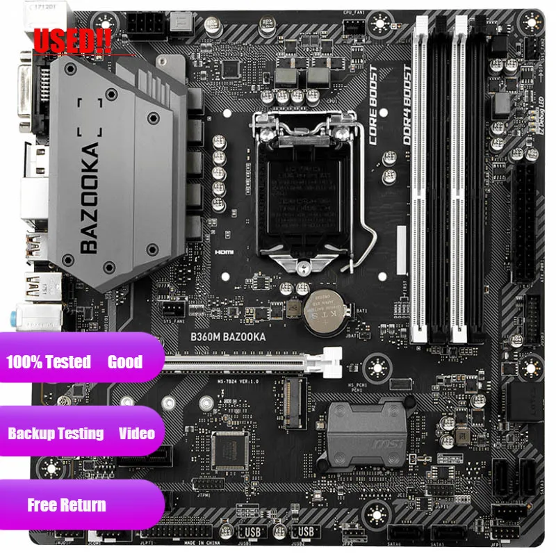 Used B360 Motherboard MSI B360M BAZOOKA LGA 1151 Supports 8th Gen Core ...