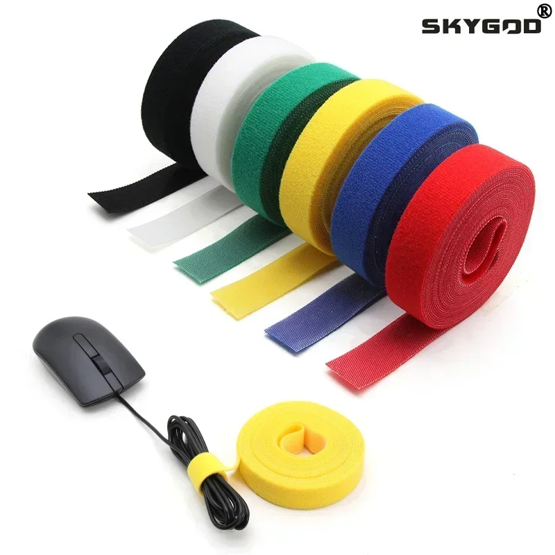 5m/roll Self Adhesive Tape Cable Ties Reusable Loop Bundle DIY ...