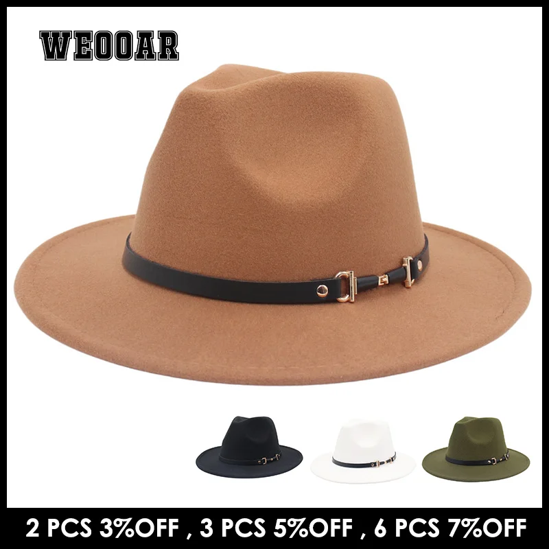 Sombrero-Fedora-de-ala-ancha-para-hombre-y-mujer-gorro-de-fieltro-de ...