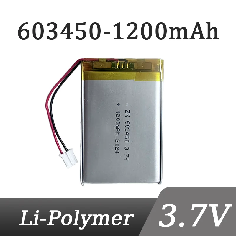 603450-3-7V-1200mAh-Lithium-Polymer-LiPo-Rechargeable-Battery-with-jst ...