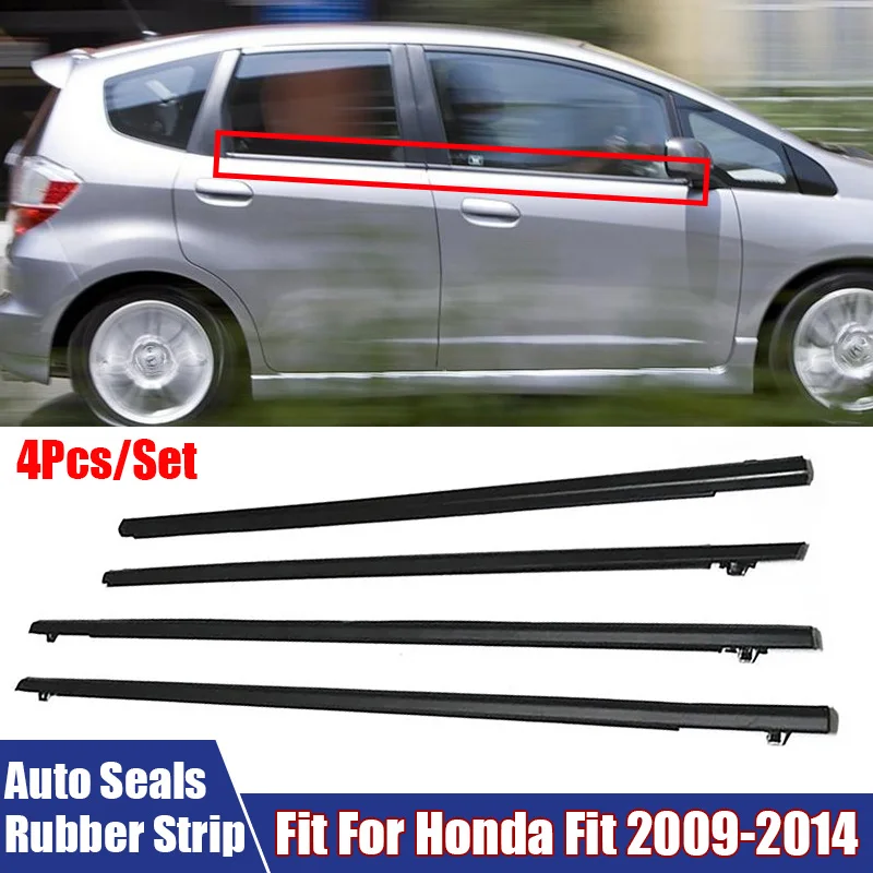 4Pcs-Car-Door-Window-Glass-Rubber-Weatherstrips-Waterproof-Sealing ...